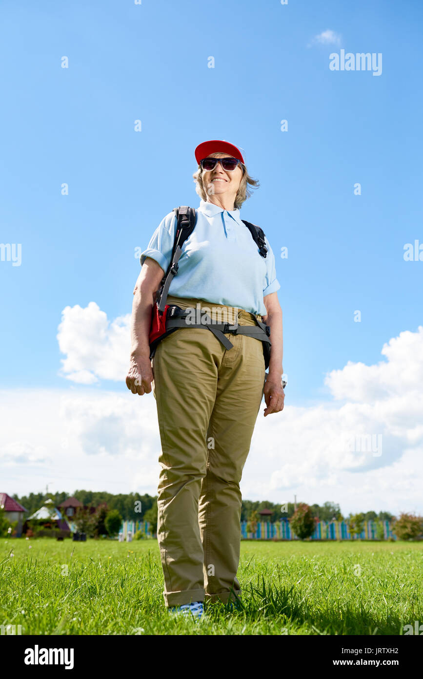 Mature active woman trekking hi-res stock photography and images - Alamy