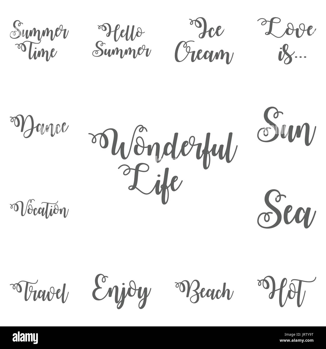 Wonderful life lettering. Hand drawn letters. Modern calligraphy ...