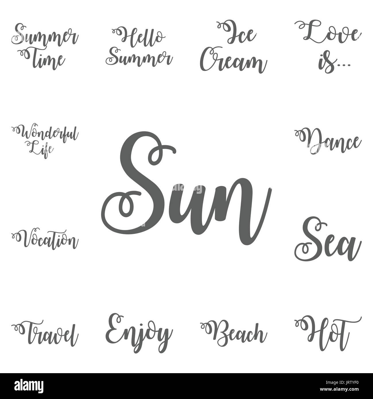 sun lettering text icon. Creative and unique lettering for the hot ...