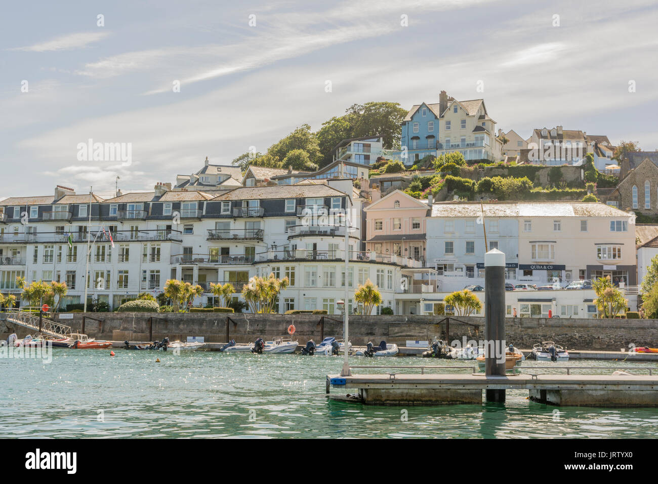Waterfront properties overlooking Salcombe Harbour in south Devon, UK ...