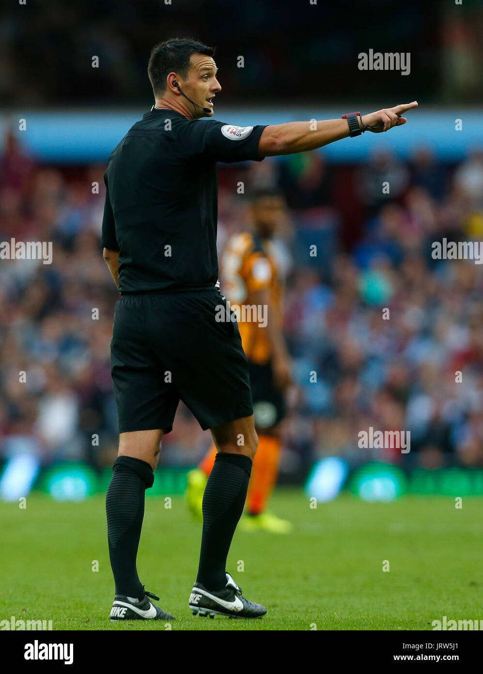 Referee Andrew Madley during the Sky Bet Championship match at Villa ...