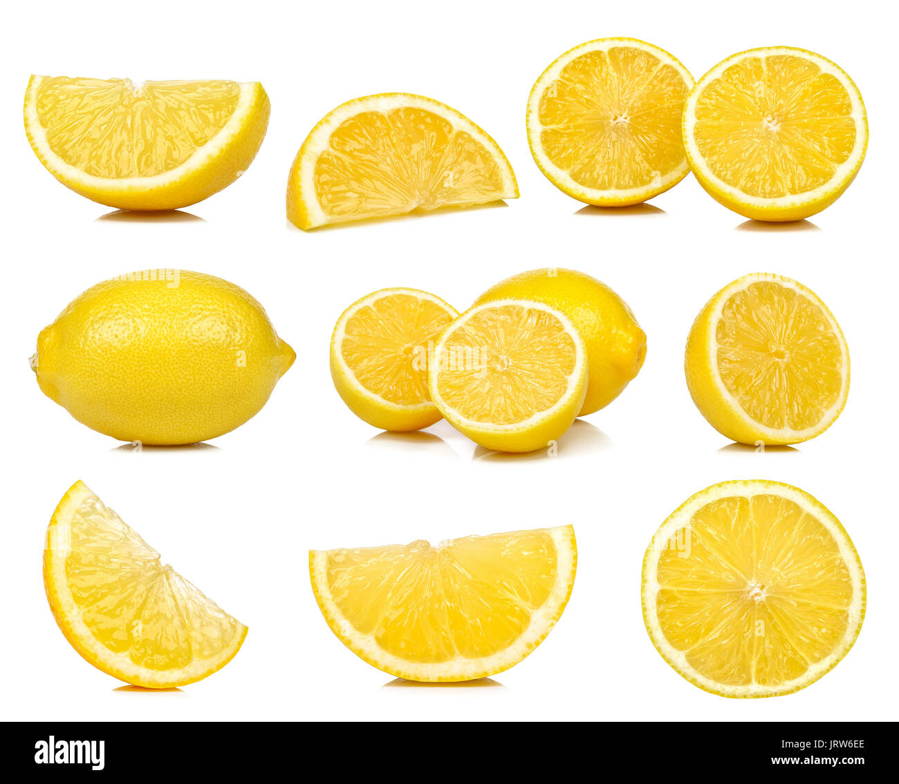 Collection of lemon isolated on white background Stock Photo - Alamy