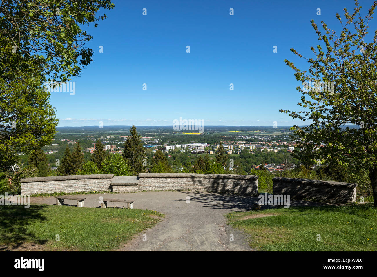 View from Viewpoint Billingen, a table mountain, Skövde, Västergötland ...