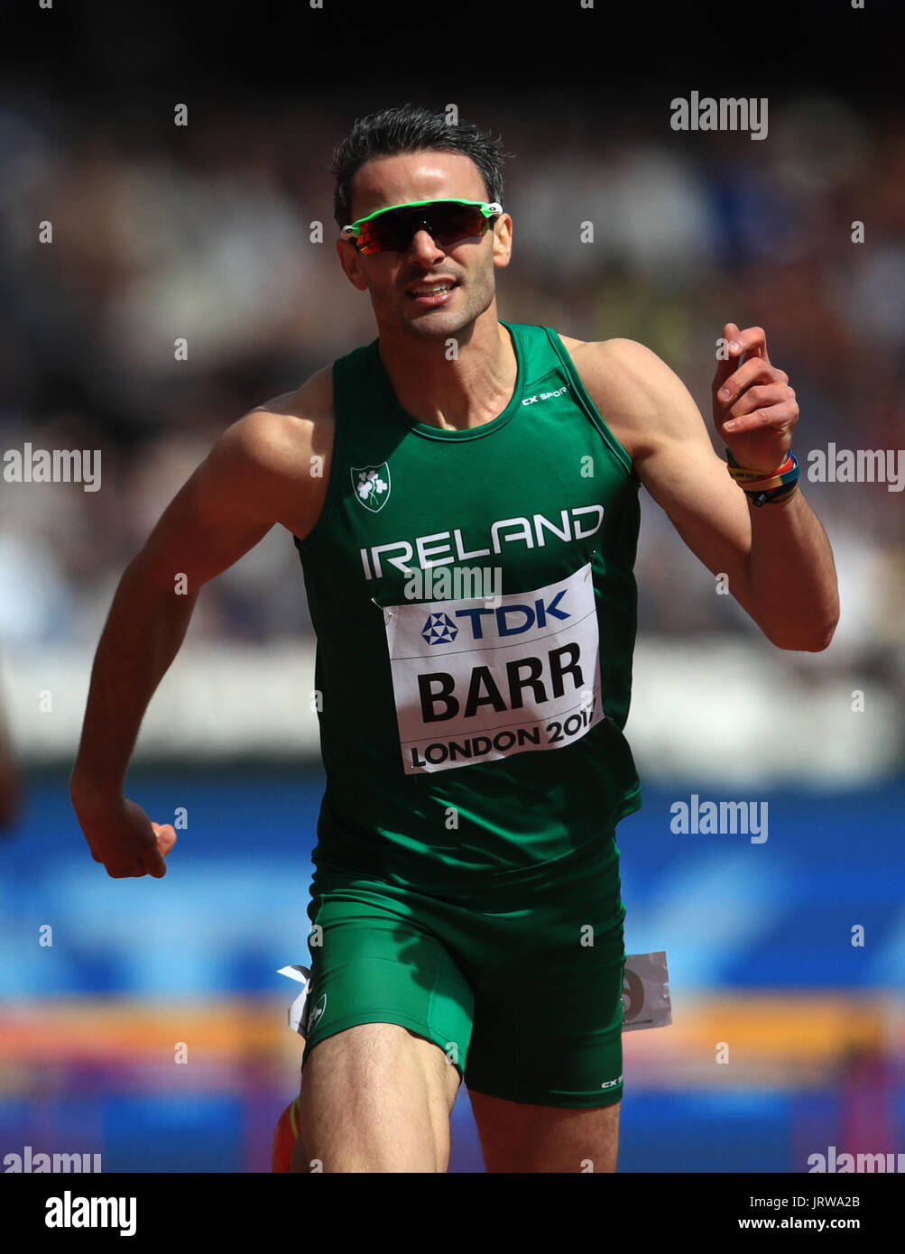 Ireland's Thomas Barr during the Men's 400m Hurdle heat two during day ...