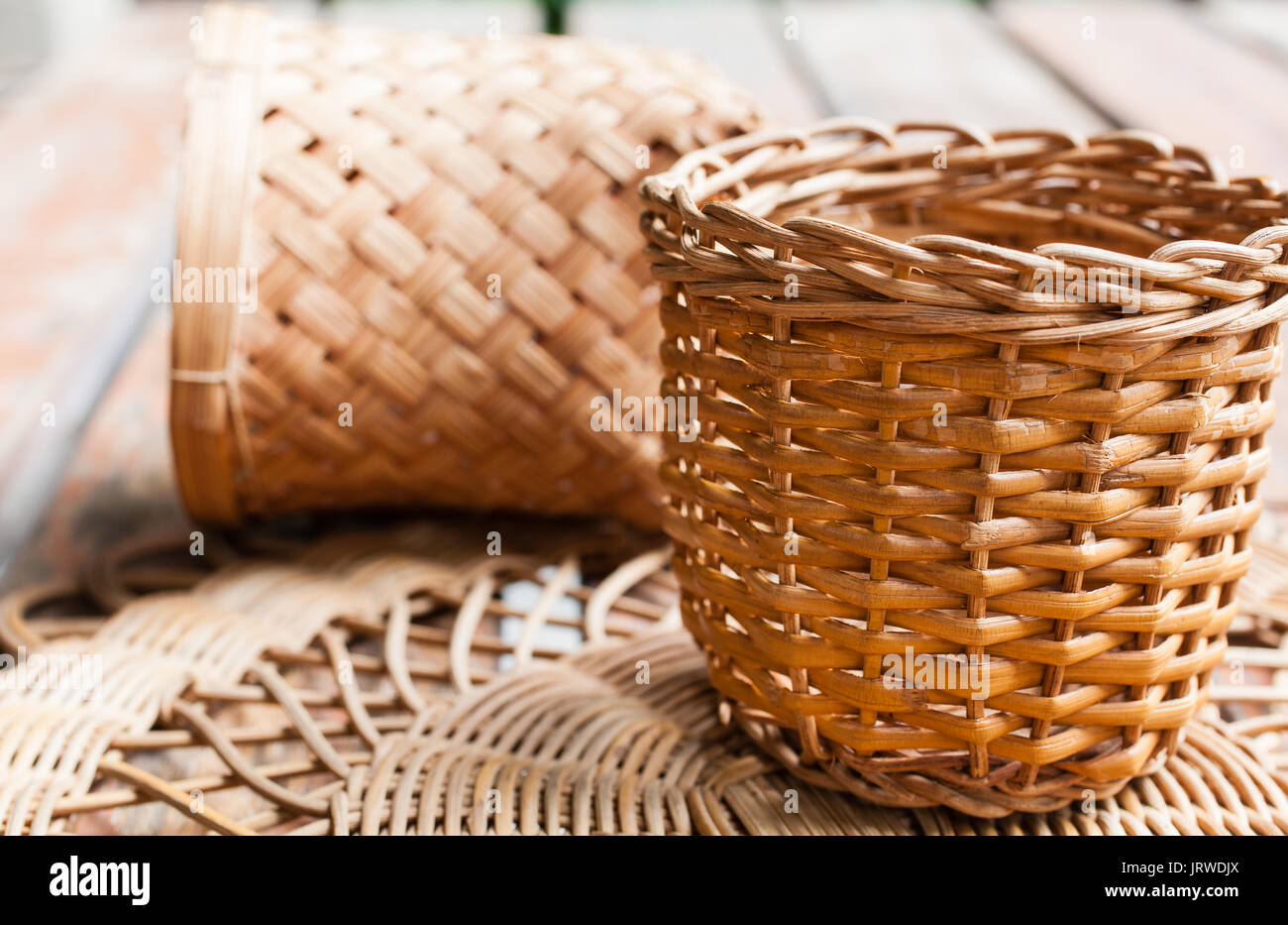 wicker made from rattan is vintage folk art Stock Photo - Alamy