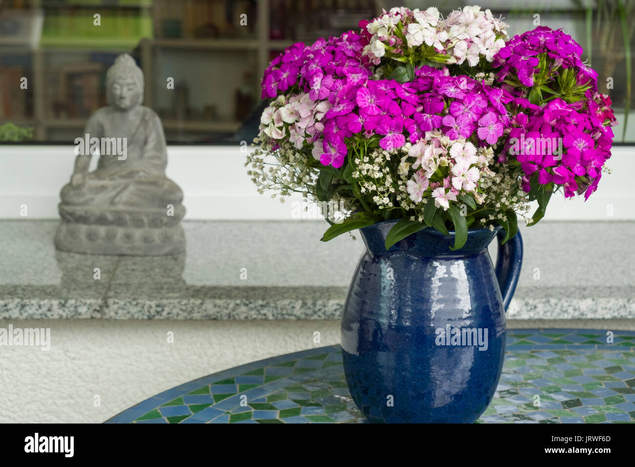 Still Life with peasant carnations bouquet Stock Photo - Alamy
