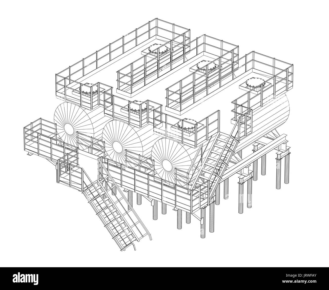 Industrial equipment. Wire-frame style Stock Vector Image & Art - Alamy