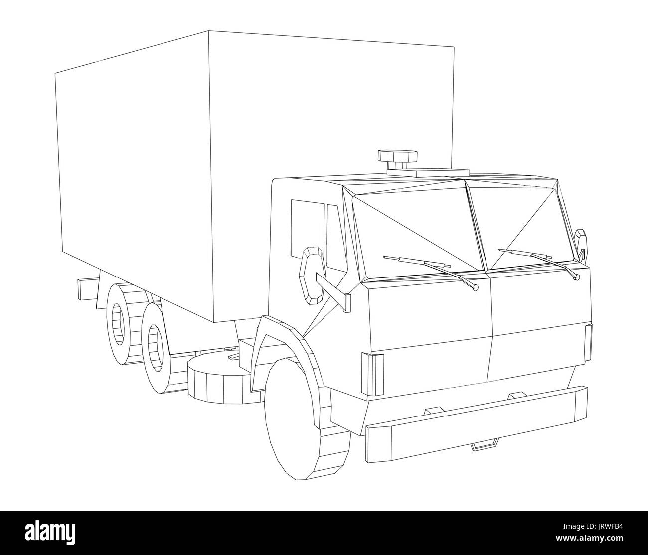 Truck with cargo container. Transportation concept Stock Vector Image ...