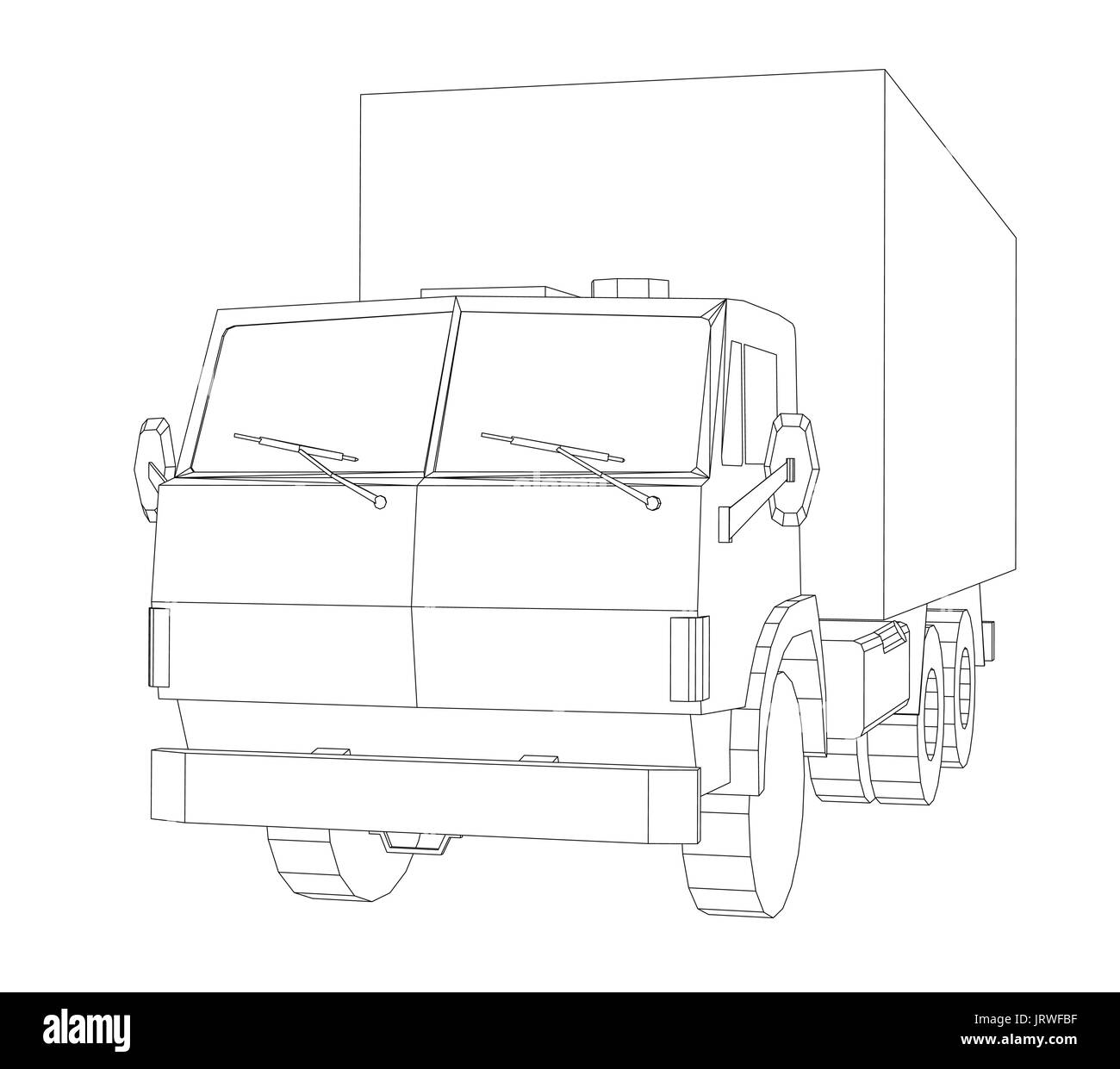 Truck with cargo container. Transportation concept Stock Vector Image ...