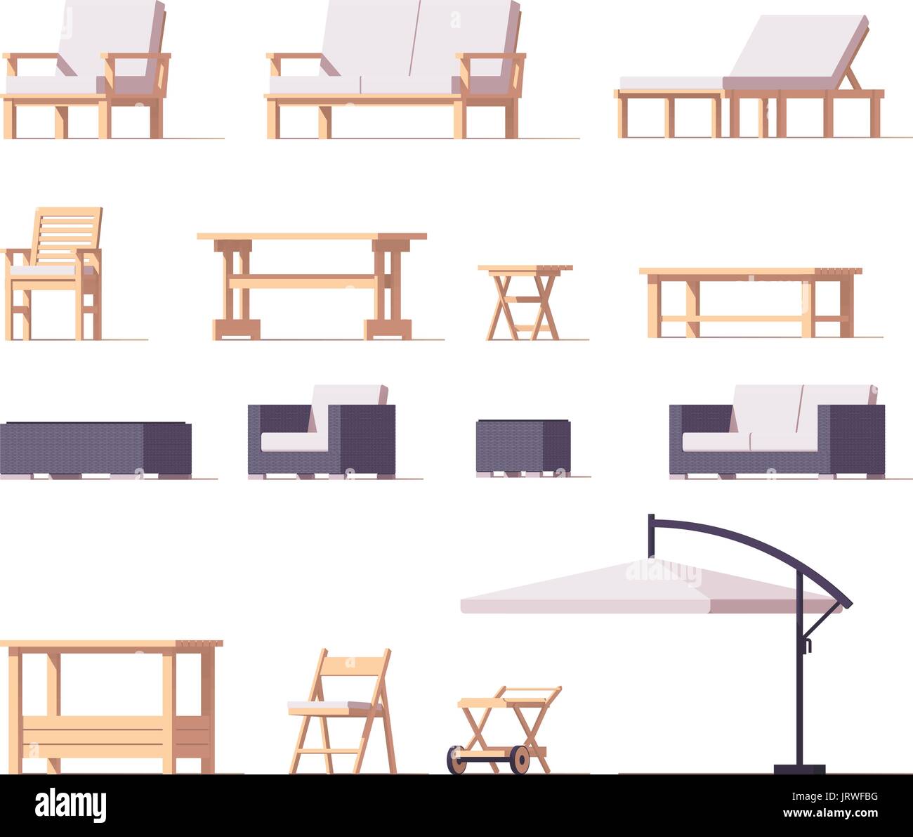 Vector patio and outdoor furniture set Stock Vector Image & Art - Alamy