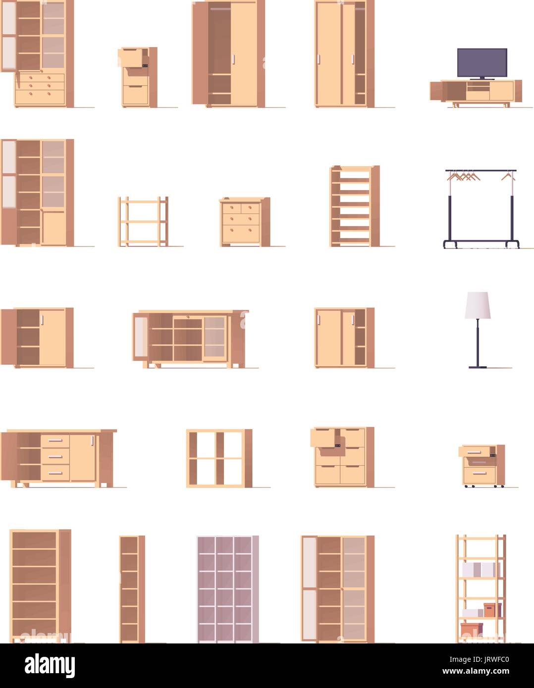 Vector cabinets set Stock Vector Image & Art - Alamy
