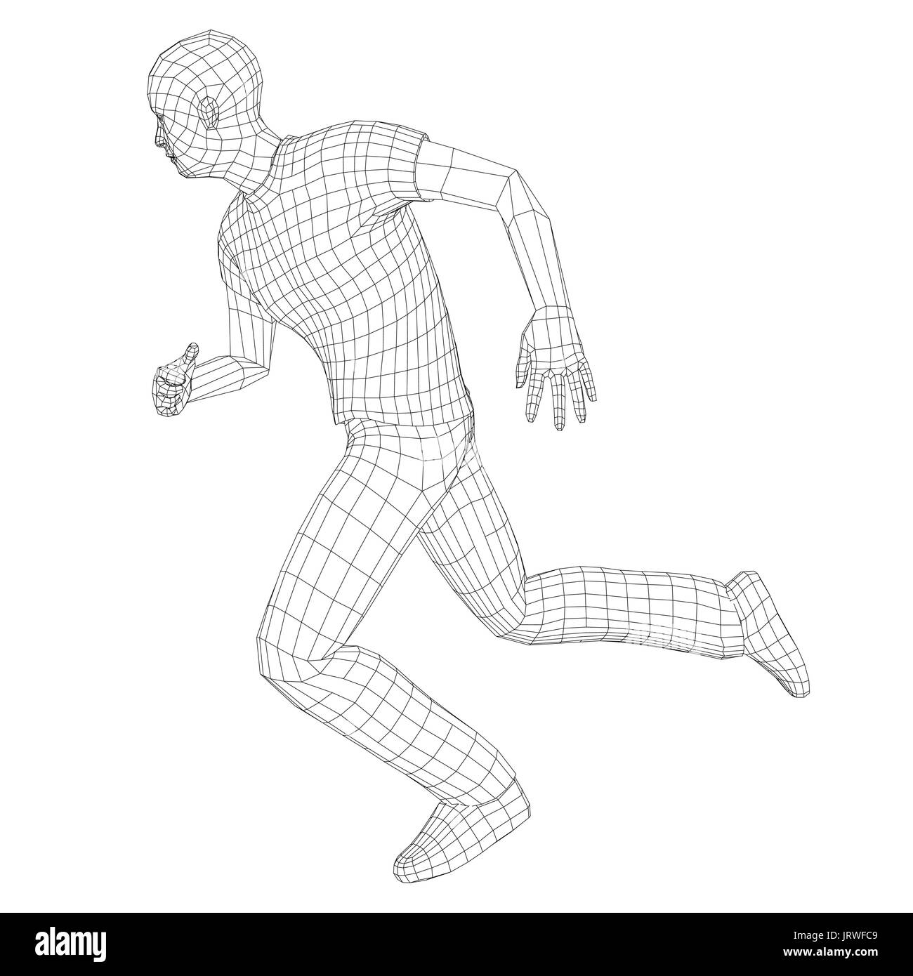 Wire frame running man Stock Vector Image & Art - Alamy
