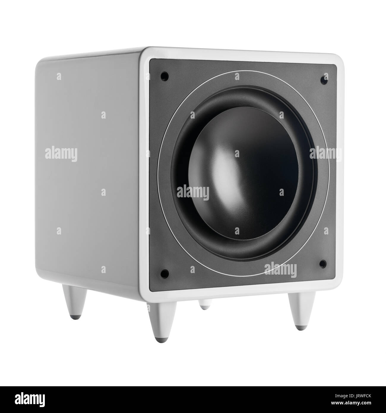 White high gloss subwoofer on white background, isolated Stock Photo ...