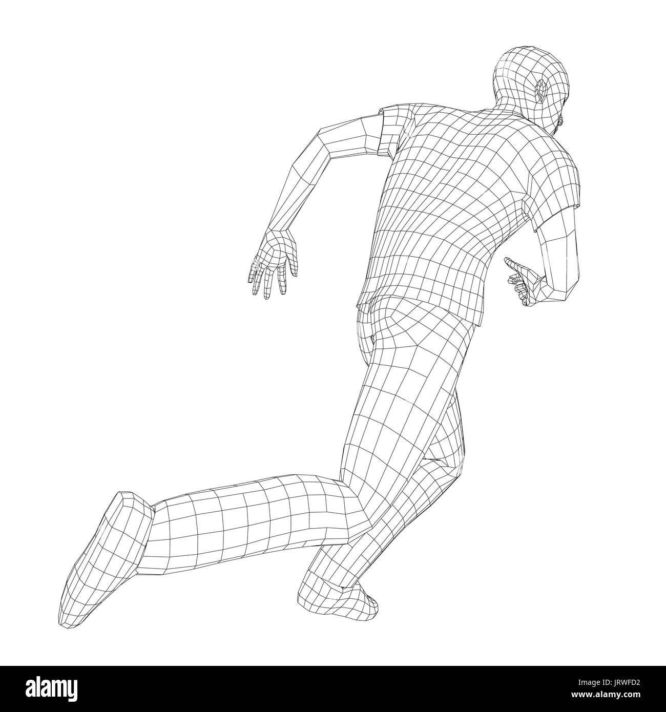 Wire frame running man Stock Vector Image & Art - Alamy