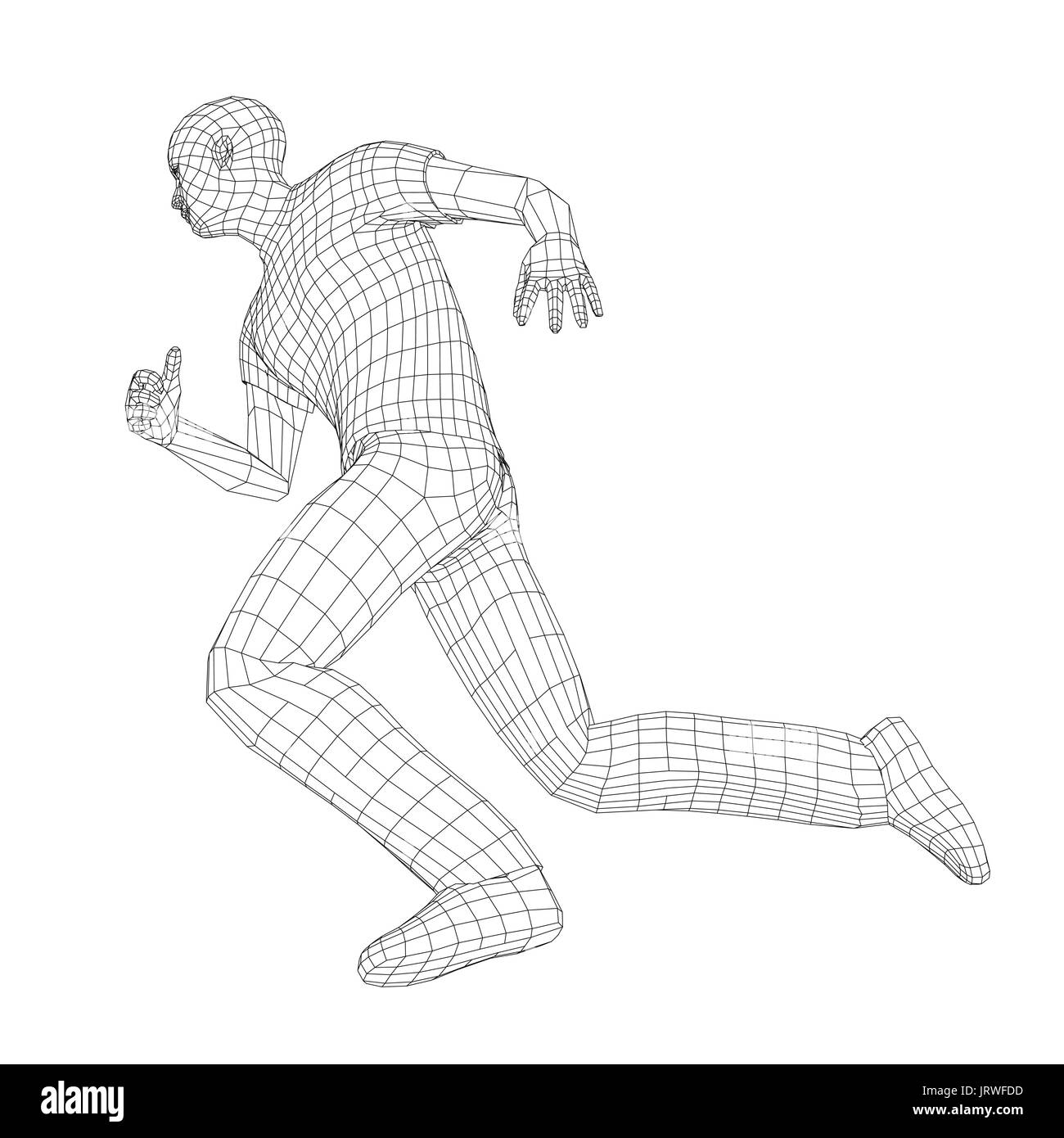 Wire frame running man Stock Vector Image & Art - Alamy