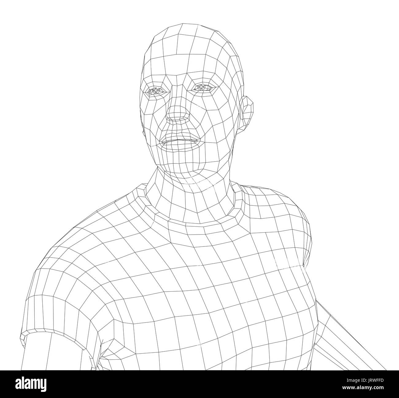 Wire frame mans head Stock Vector Image & Art - Alamy