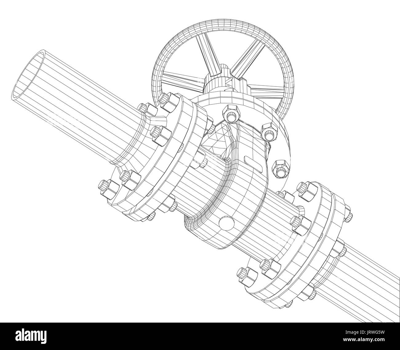 Industrial valve. Vector rendering of 3d Stock Vector Image & Art - Alamy