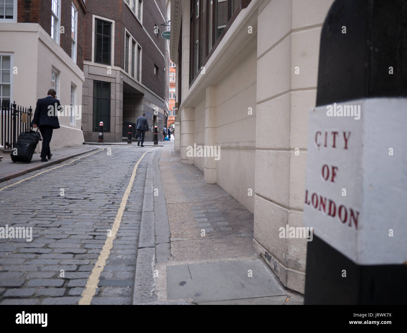 City of London bollard barrier marks the boundary of the square mile ...