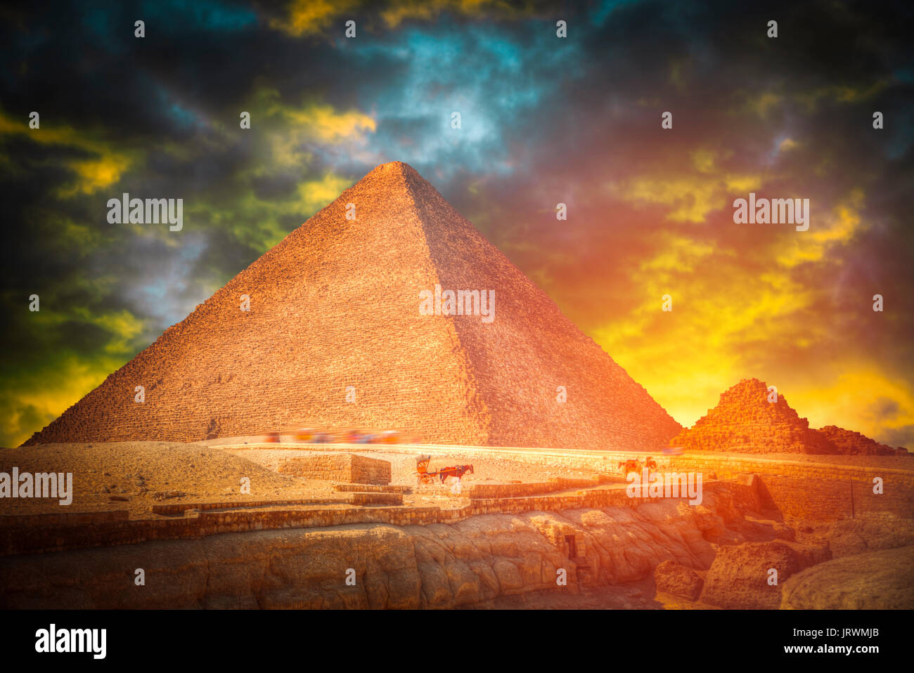 pyramids in Giza. Complex of ancient buildings in Egypt Stock Photo - Alamy
