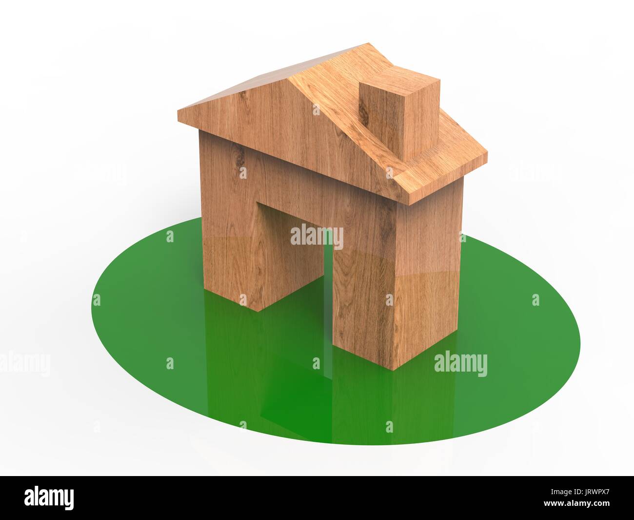 wooden mock up house on white background Stock Photo - Alamy