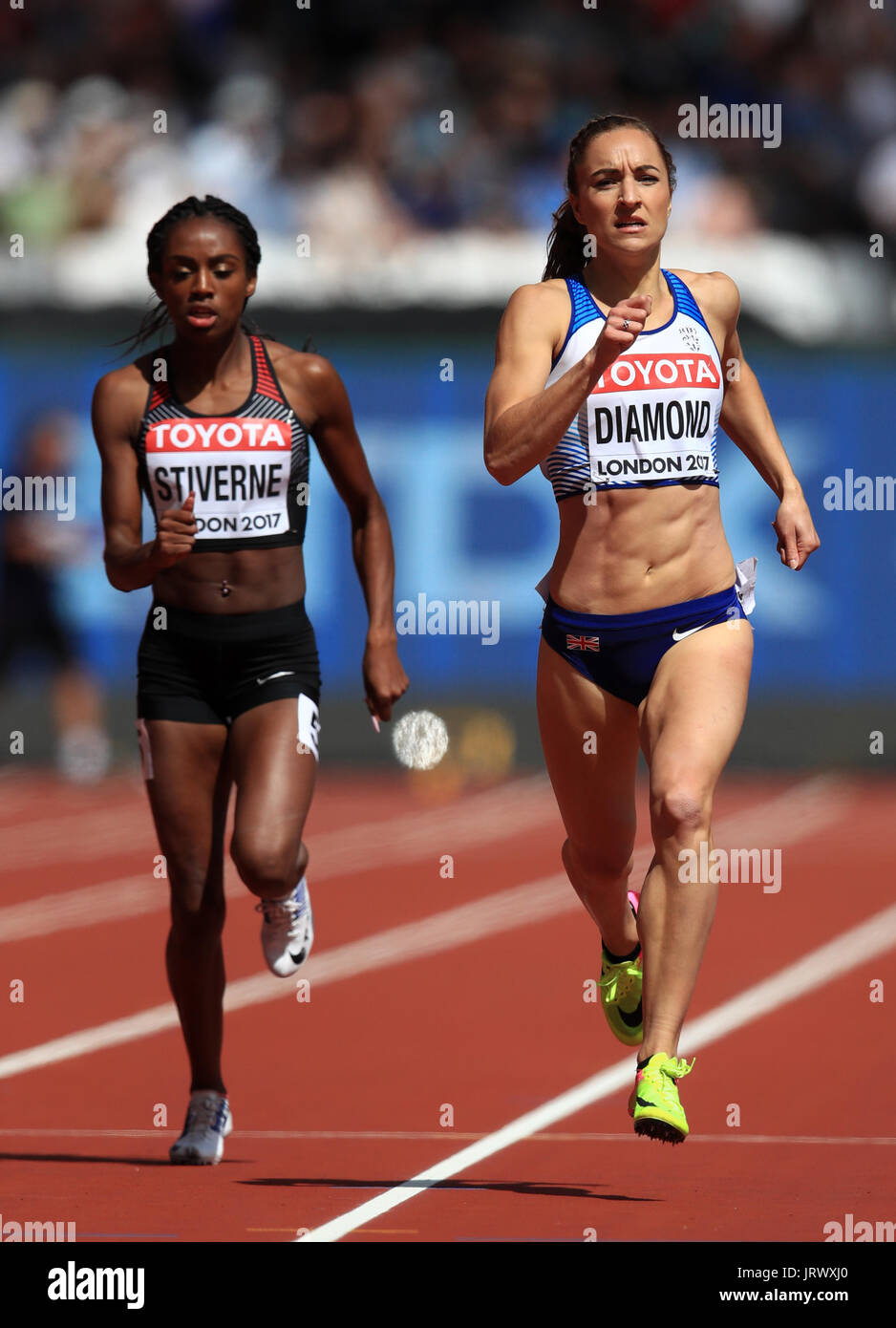 Great Britain's Emily Diamond (right) in the Women's 400m heat two ... Great Britain's Emily Diamond (right) in the Women's 400m heat two ...