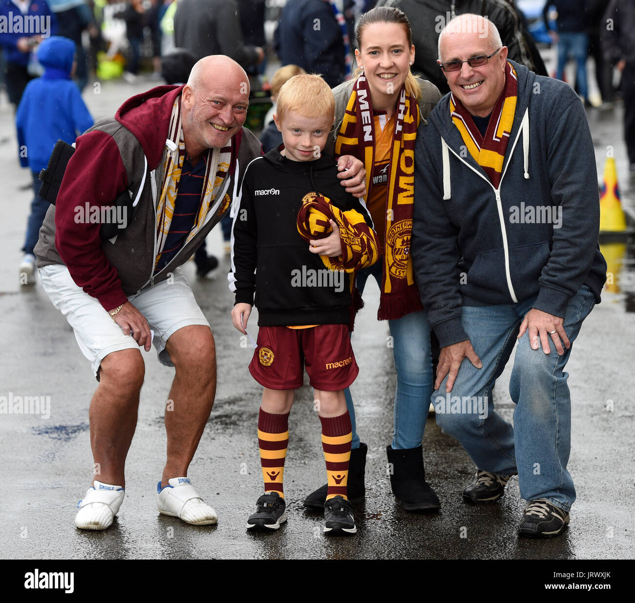 A family of Motherwell fans before the Ladbrokes Scottish Premiership ...