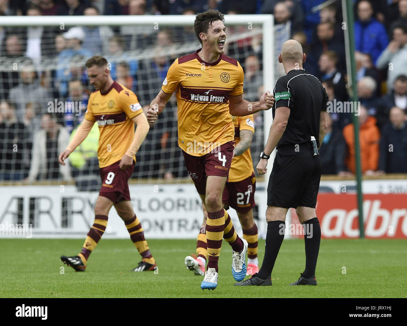 MotherwellÃ•s Ben Heneghan celebrates after scoring the equaliser ...