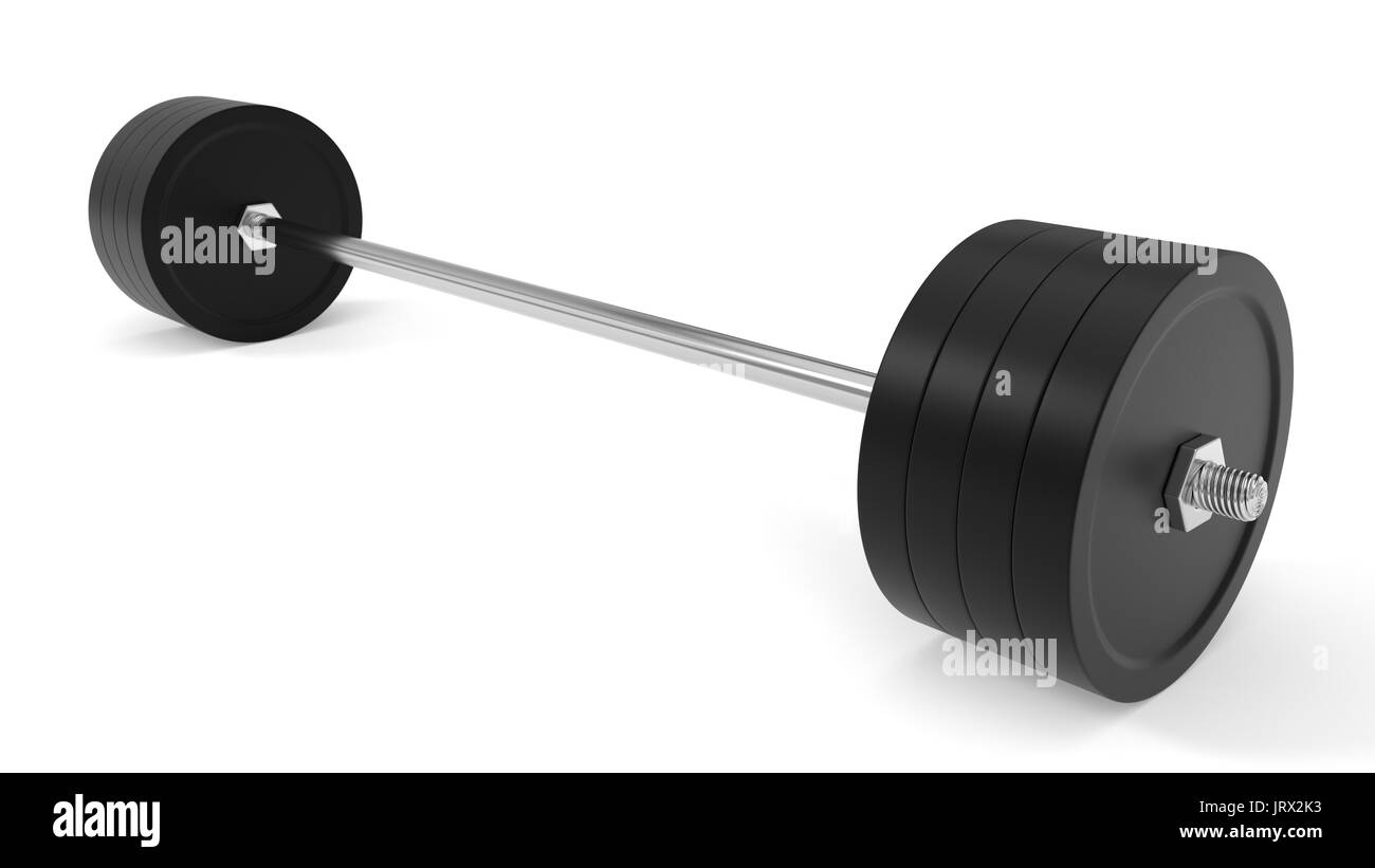 3d illustration of barbell. isolated on white Stock Photo - Alamy