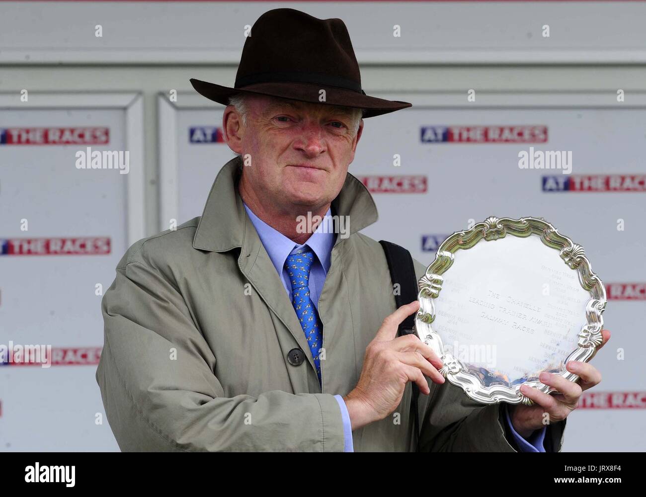 Trainer Willie Mullins collects the Leading Trainer Trophy for the 7 ...