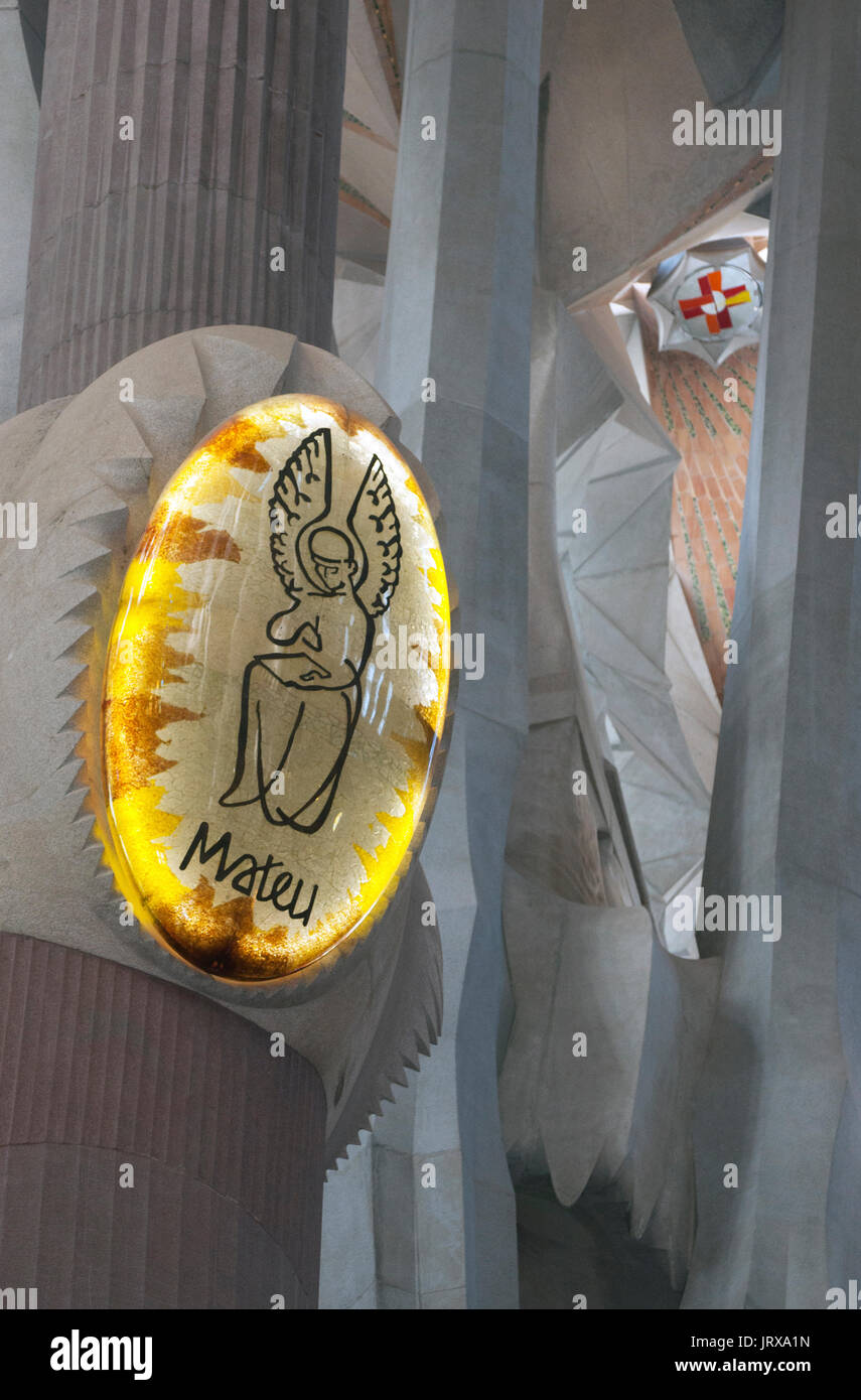 sign of saint matthew in la sagrada familia barcelona Stock Photo - Alamy