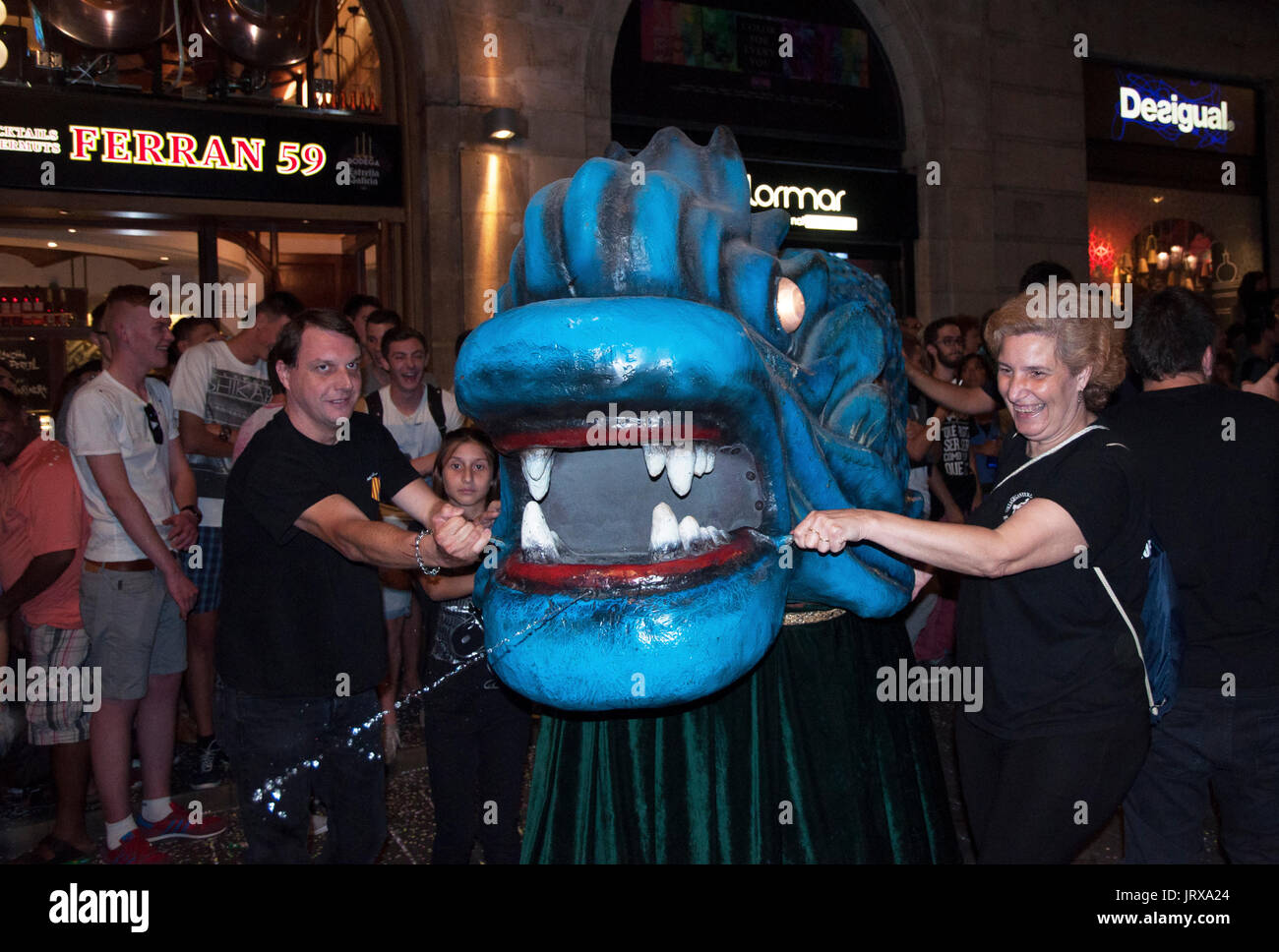 Barcelona carnival night time parade Stock Photo - Alamy