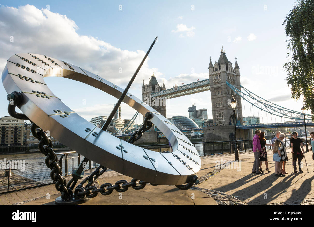 'Timepiece' sundial by Wendy Taylor near Tower Bridge, London, England ...
