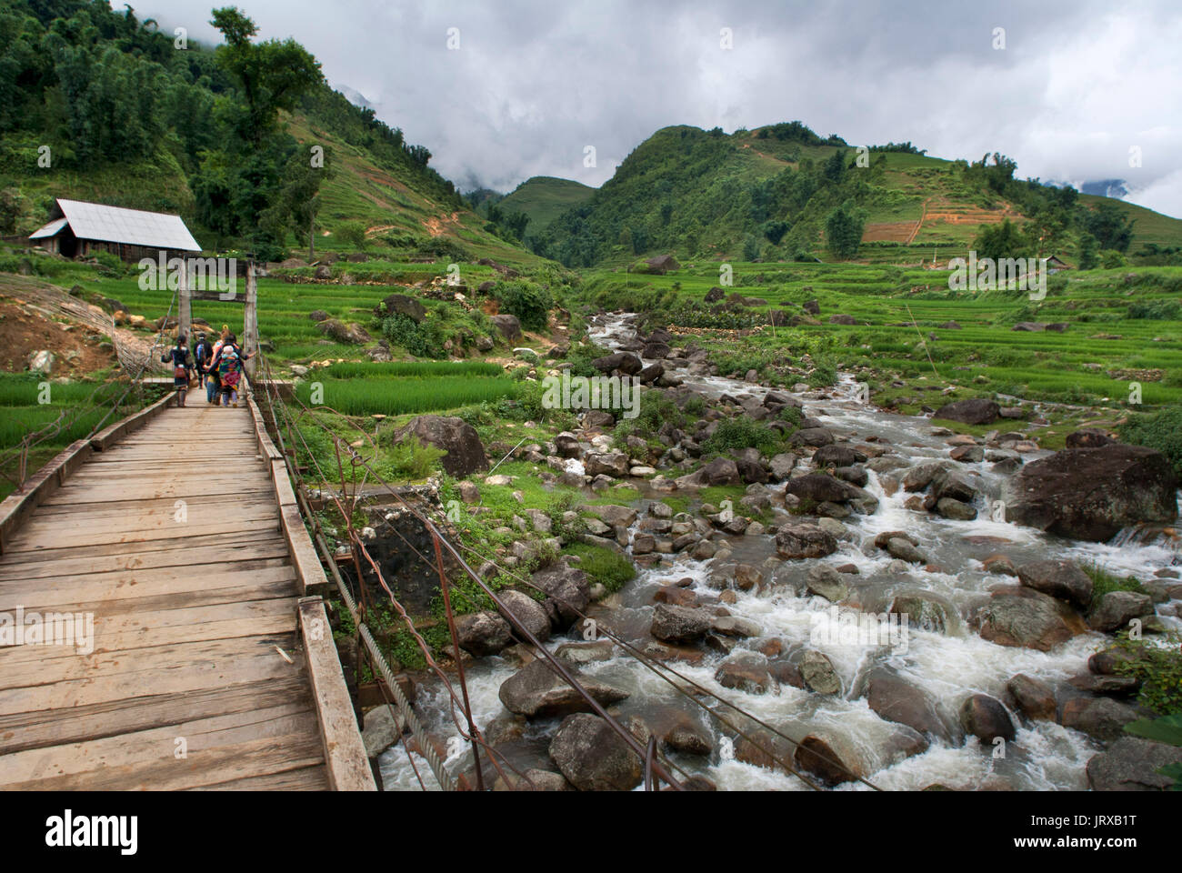 River and rice terraces nearby of Lao Chai village. Trekking Sapa to ...