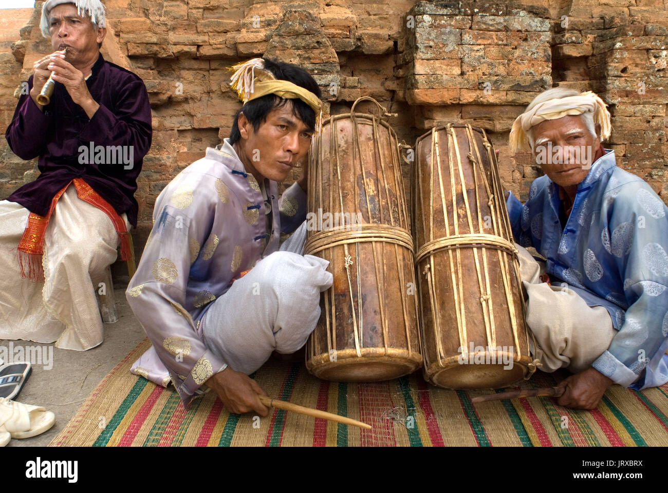 Cham playing traditional music at the Po Nagar Cham Towers in Nha Trang ...