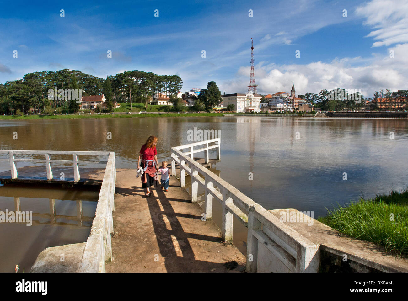 View of Dalat with the "Dalat Eiffel Tower", Dalat, Central Highlands ...