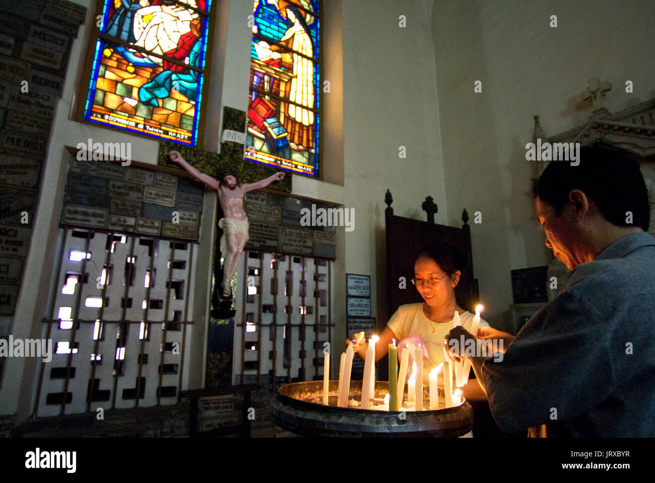Inside Notre Dame Cathedral, Ho Chi Minh City (Saigon), Vietnam ...