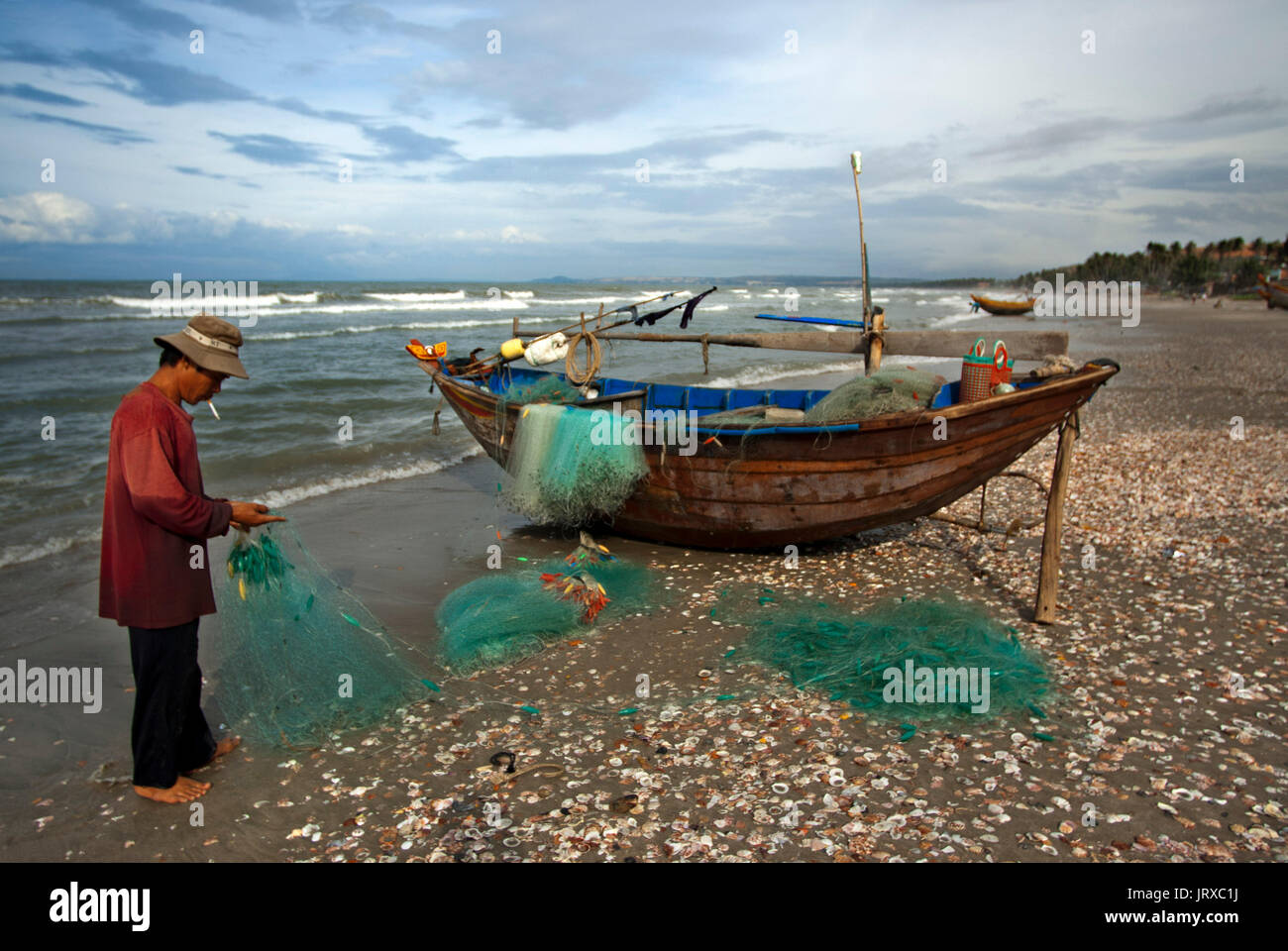 Vietnam, Mui Ne, Mui Ne Beach, Fishing Catch. fishing village, Bình ...