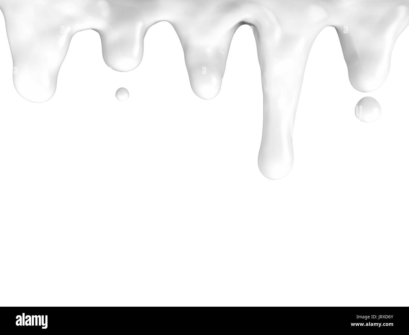 flowing cream milk on white background Stock Photo - Alamy