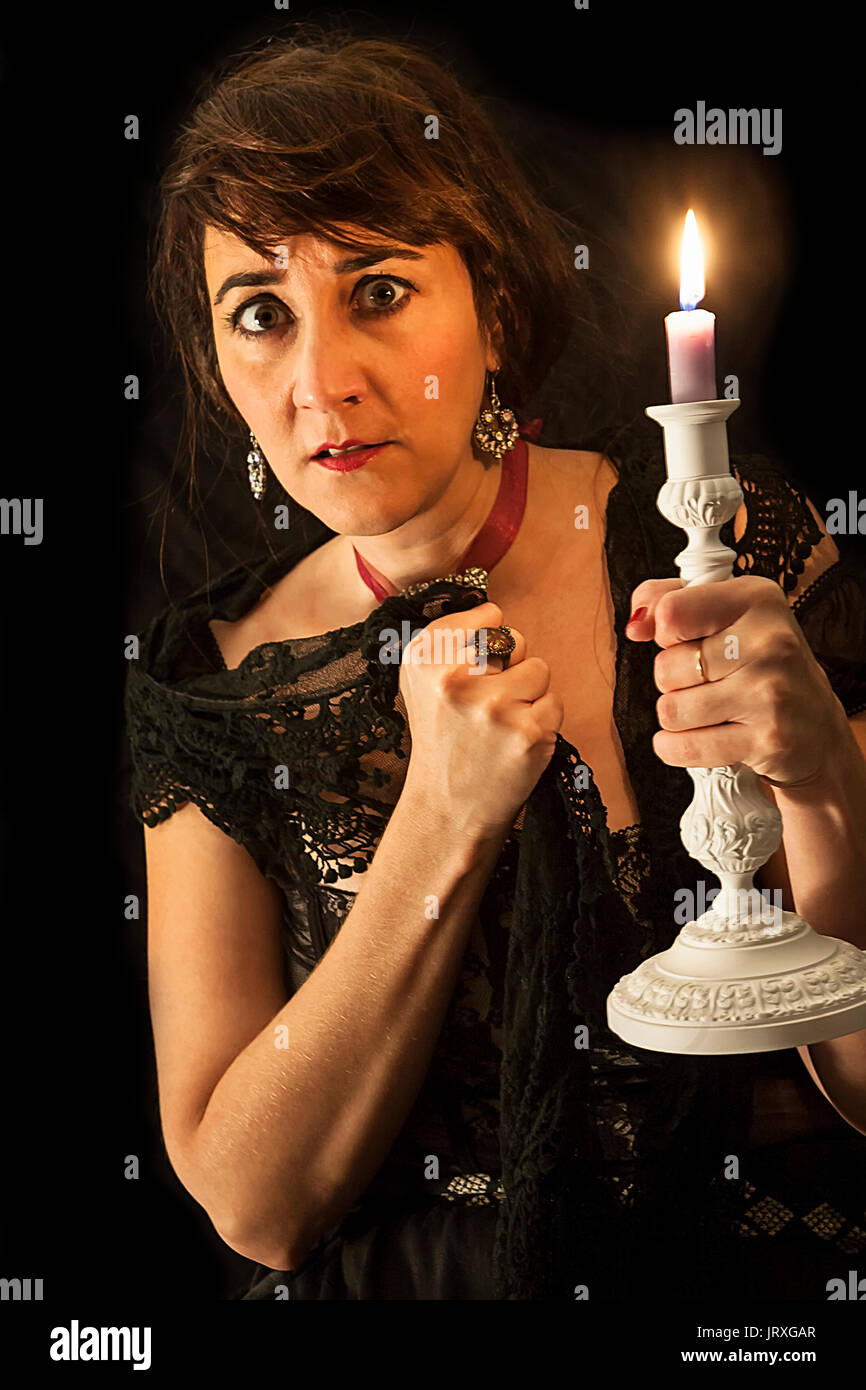 Dramatic Dark Portrait Of A Beautiful Gothic Model Posing Inside ...