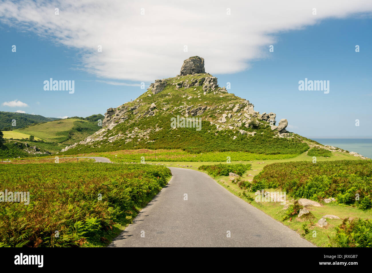 Unique structure of the Valley of the Rocks near Lynmouth, Devon Stock ...