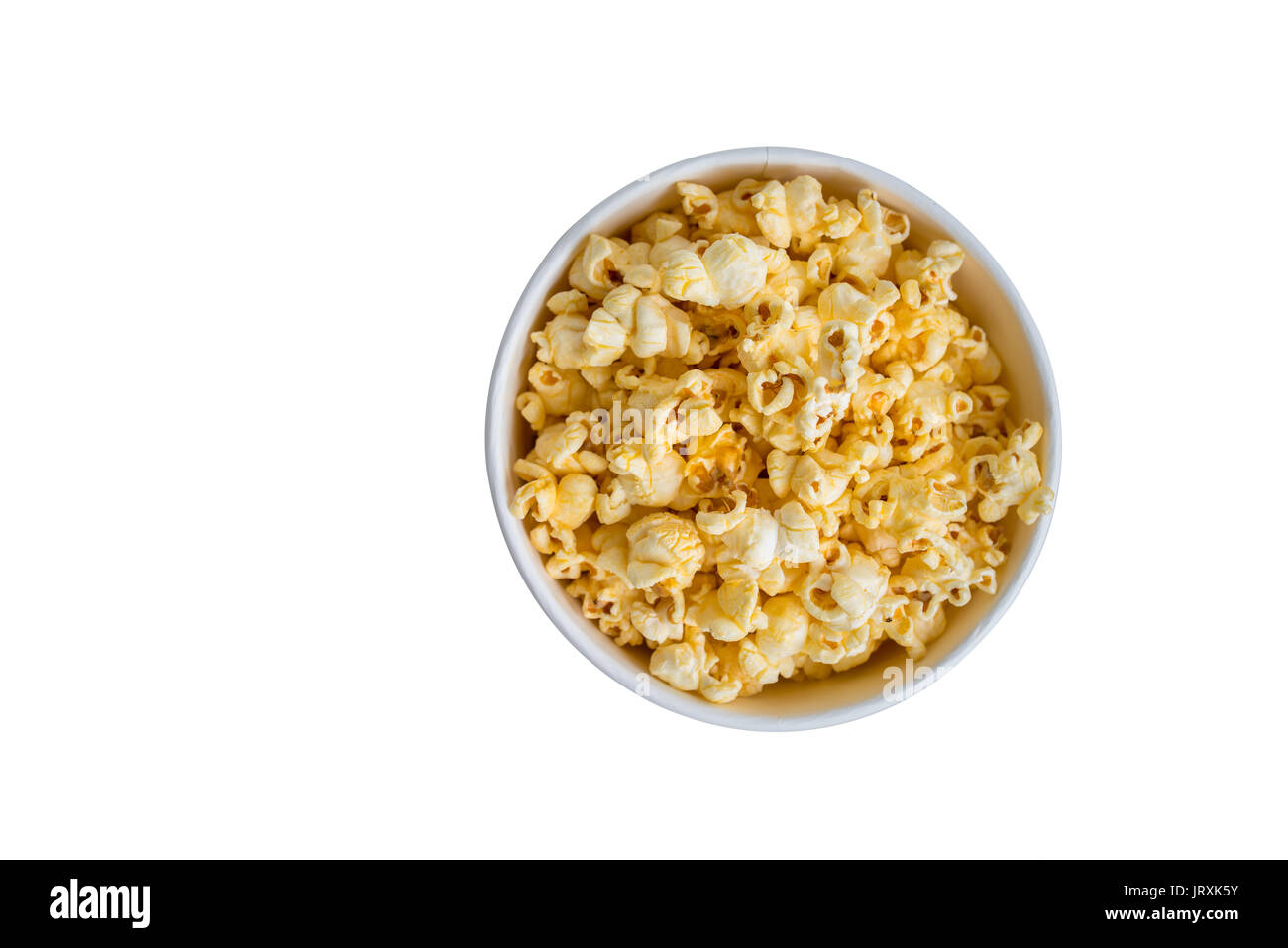 top view of popcorn in a box isolated on white Stock Photo - Alamy