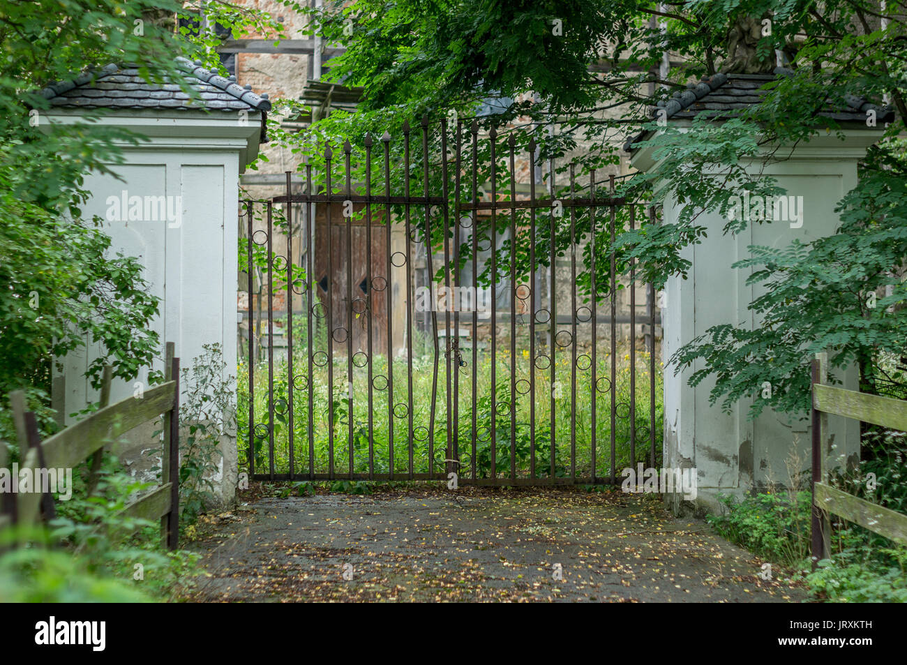 Pond around the moated castle Bagieniec lower Silesia Poland Stock ...
