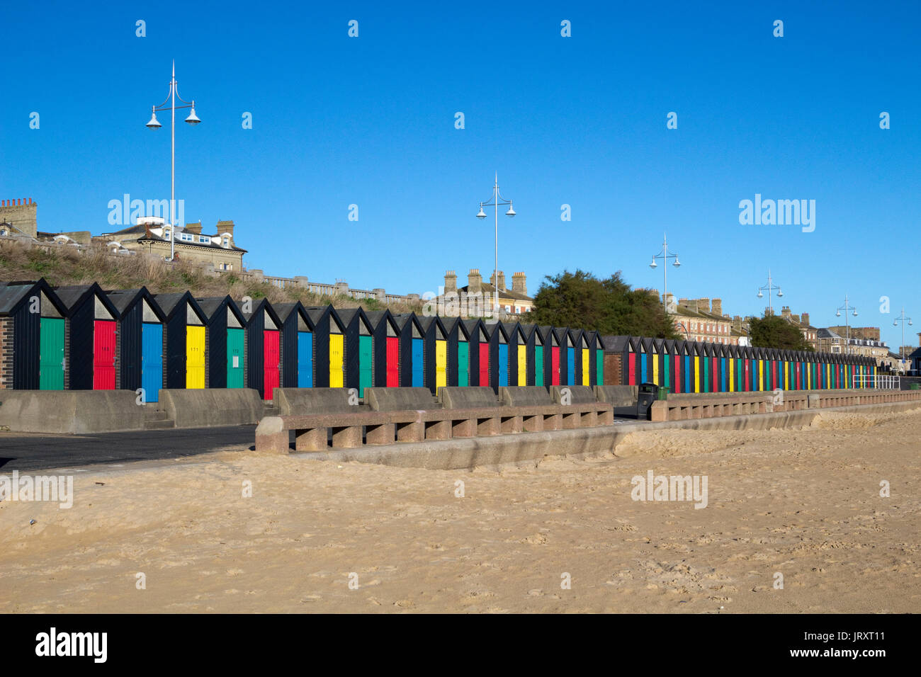 Beach huts lowestoft seafront hi-res stock photography and images - Alamy