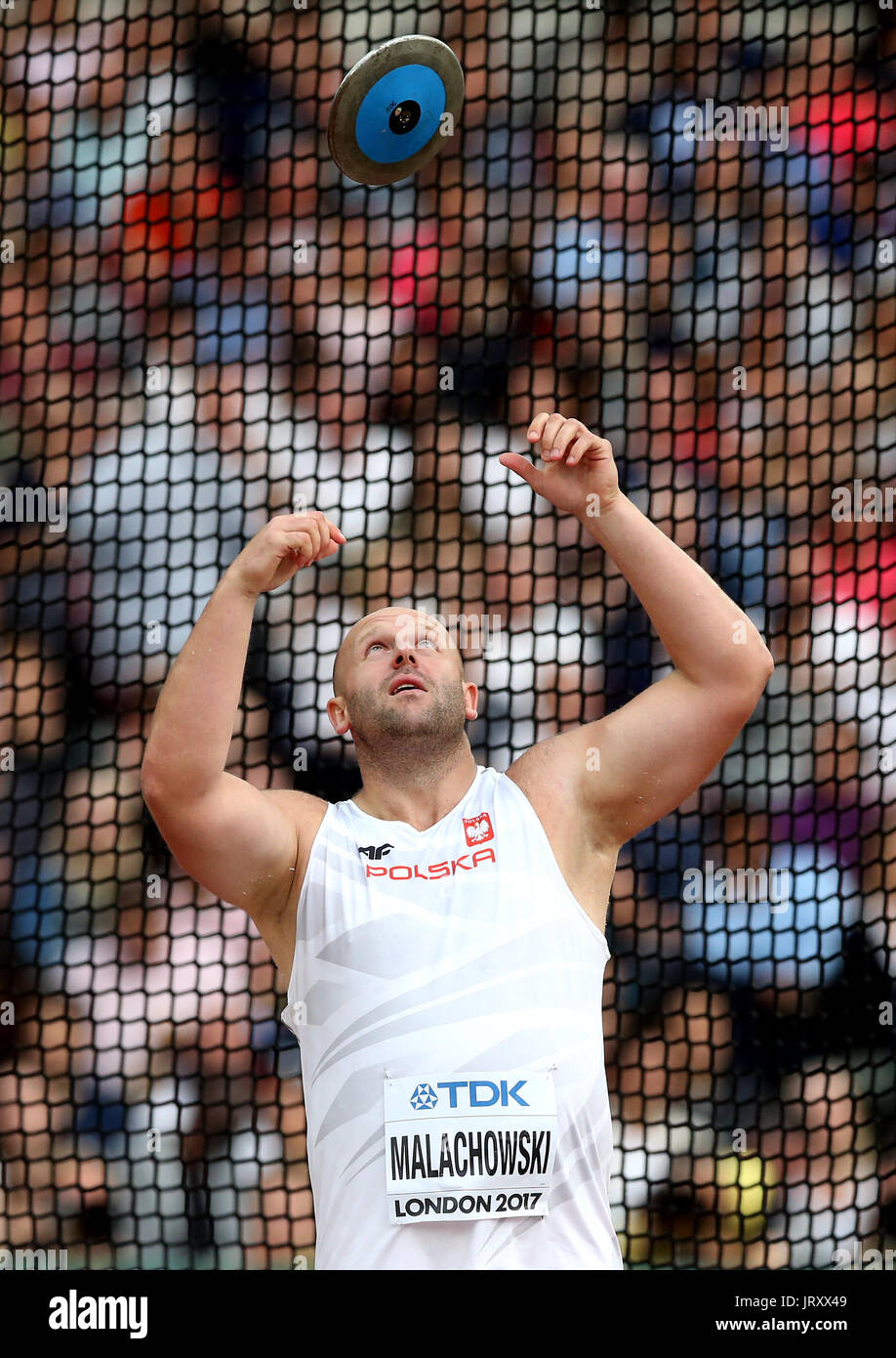 Poland's Piotr Malachowski in action in the Men's Discus Stock Photo ...