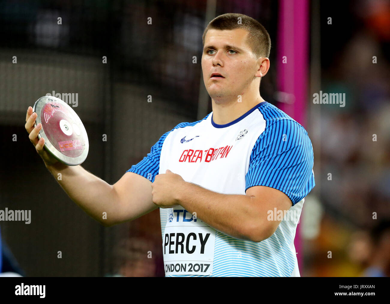 Great Britain's Nicholas Percy in action in the Men's Discus Stock ...