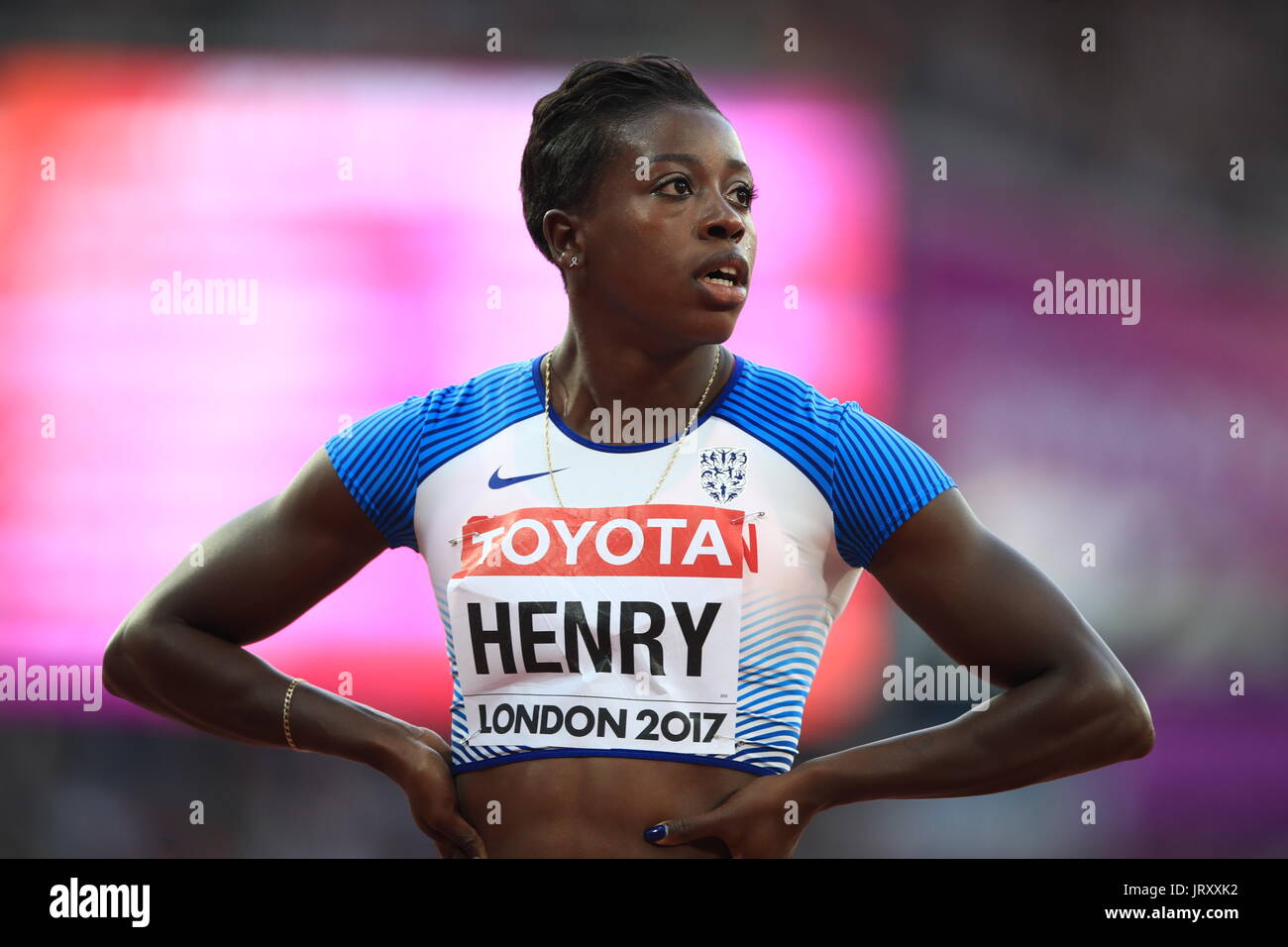Great Britain's Desiree Henry in the Women's 100m heat two semi-final ...