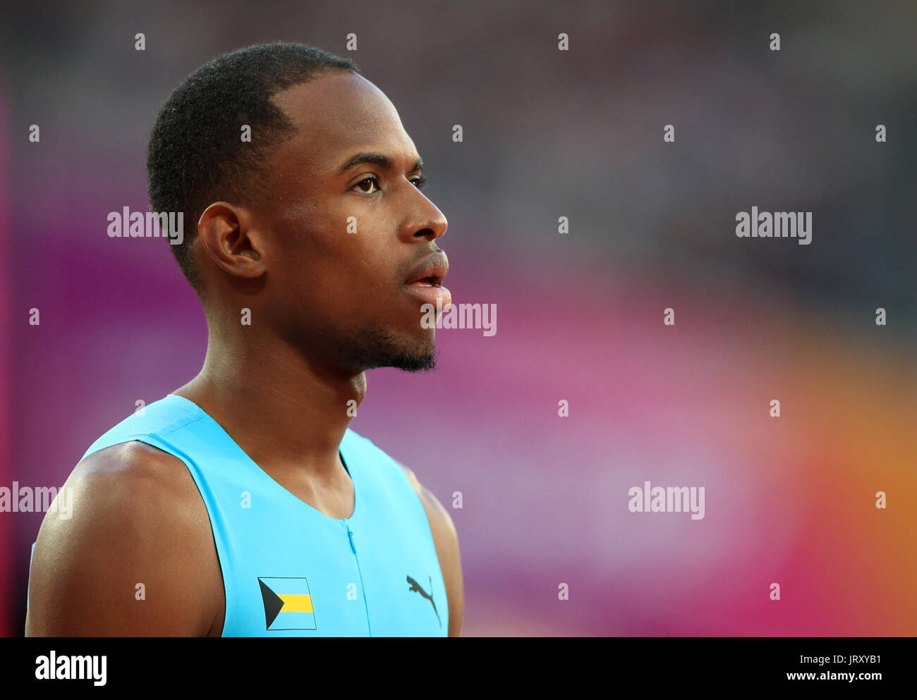 Bahamas' Steven Gardiner before the men's 400m semi-final heat one ...