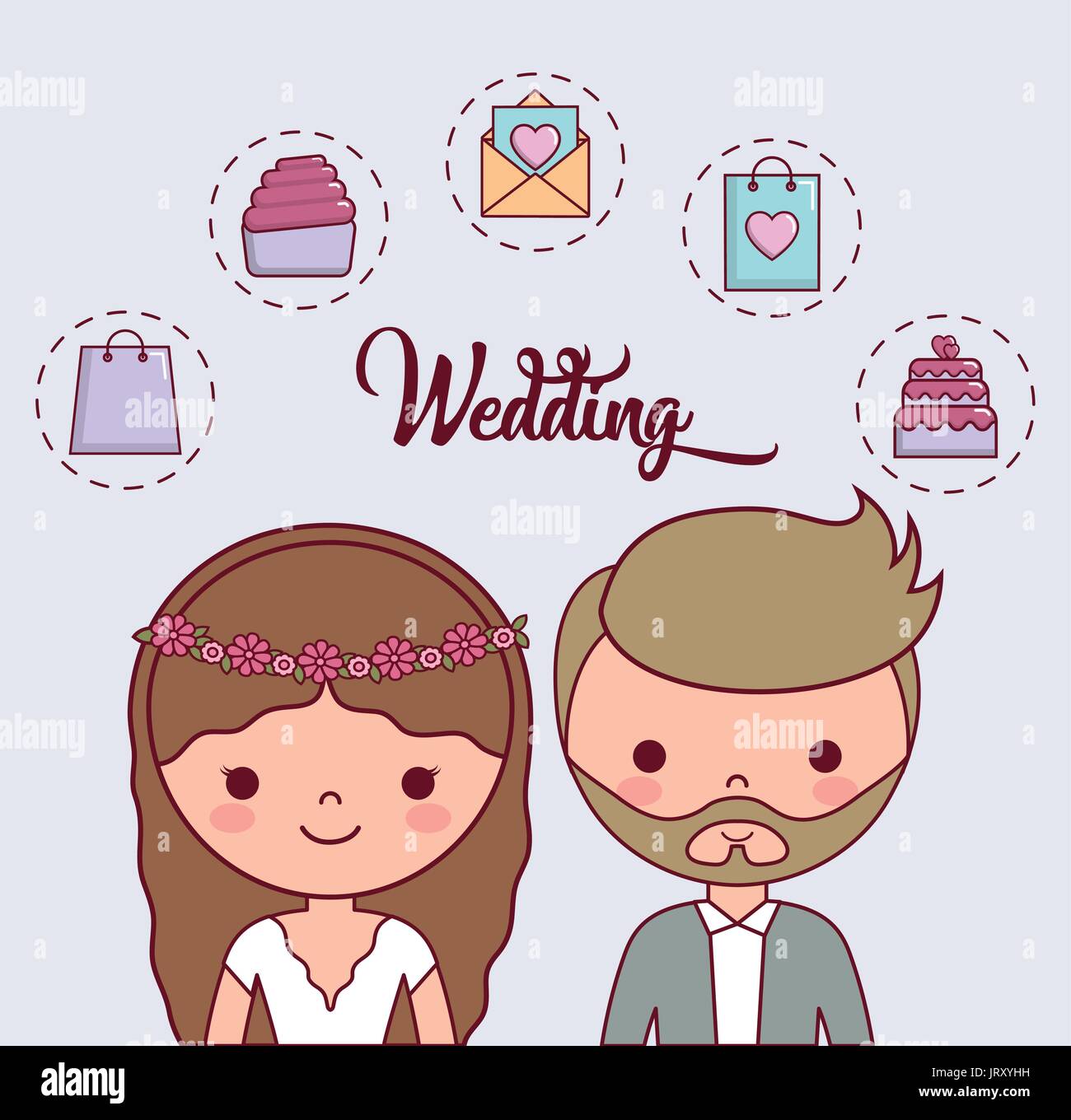 cartoon wedding couple icon Stock Vector Image & Art - Alamy