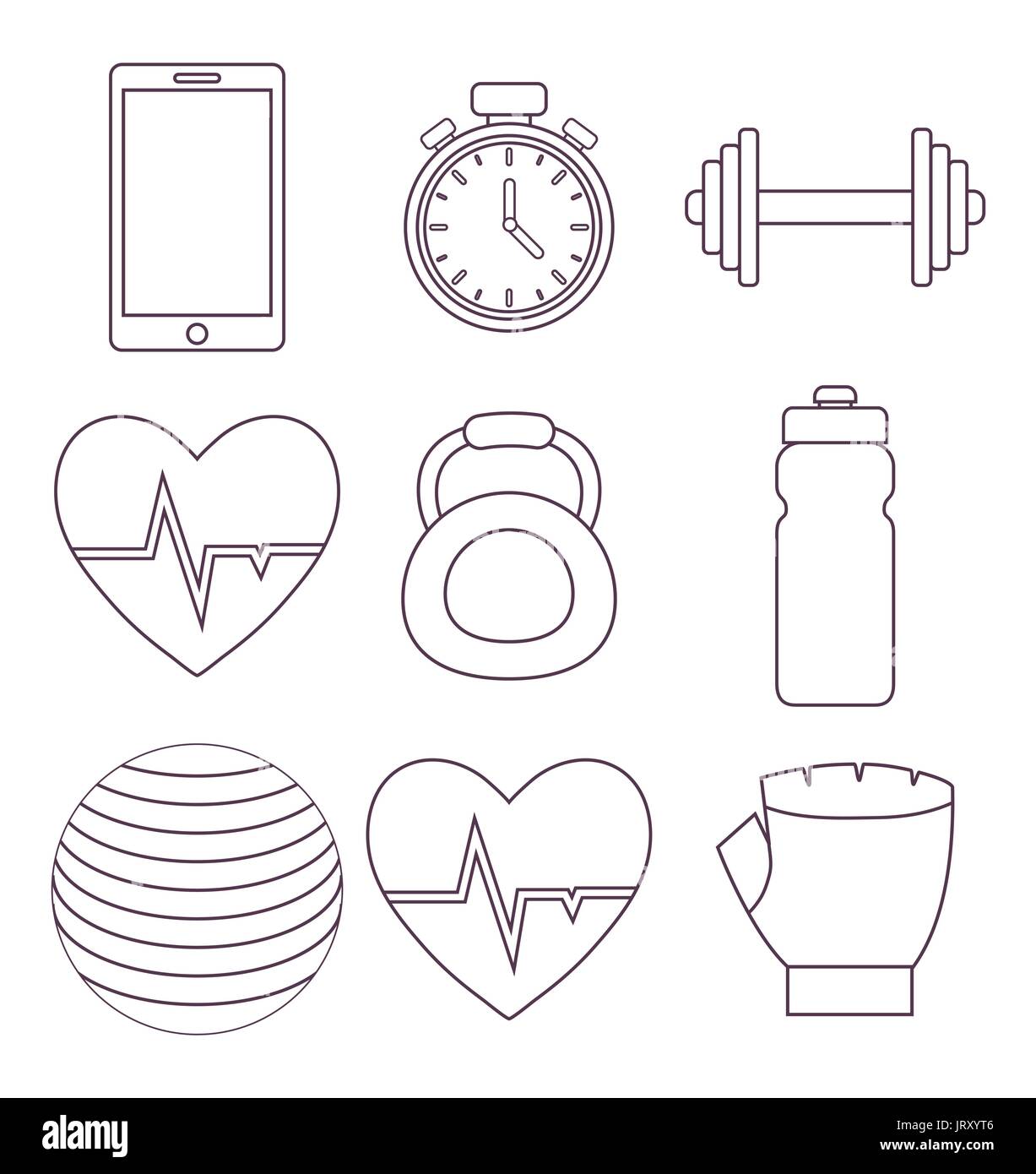 healthy and fitness lifestyle design Stock Vector Image & Art - Alamy