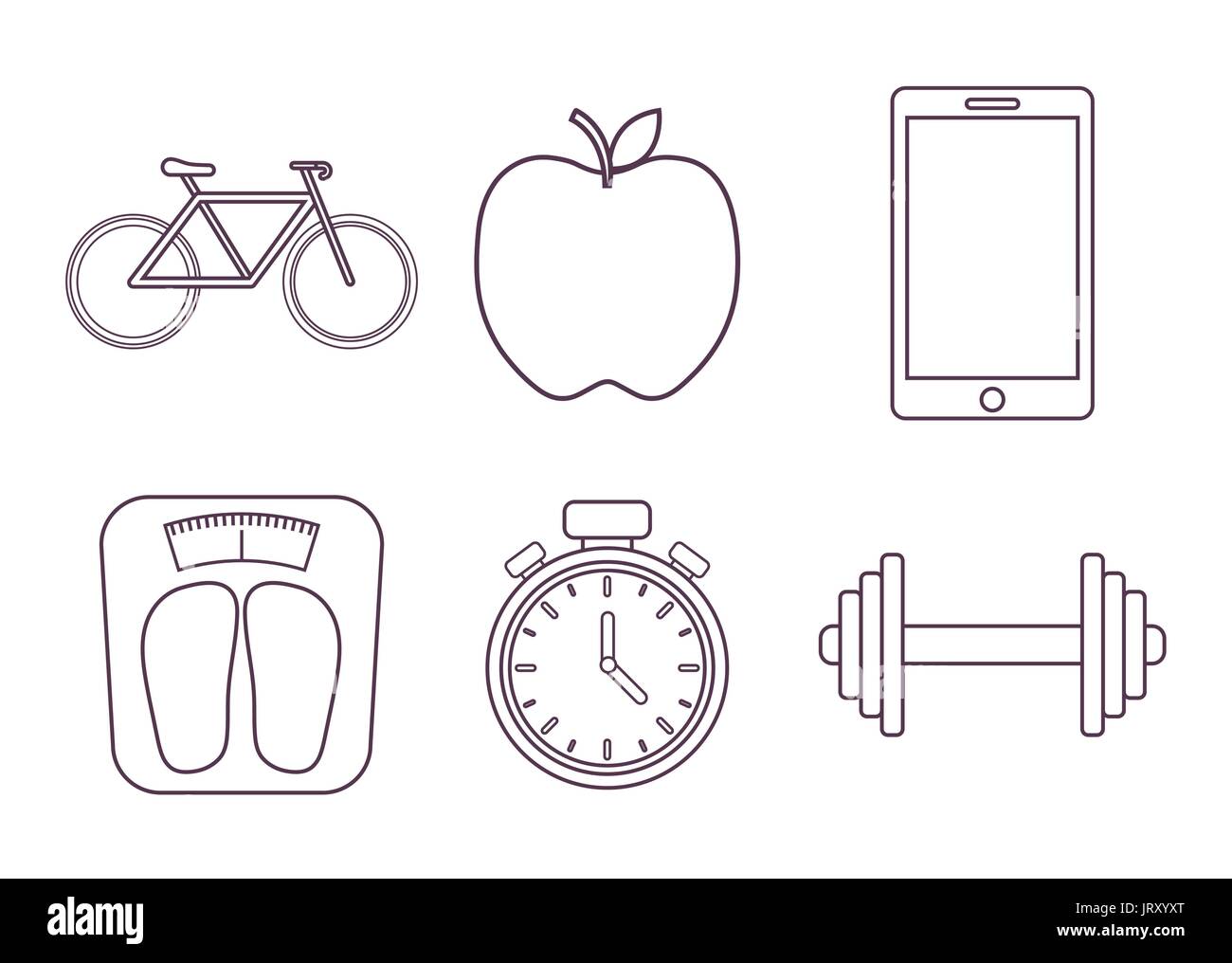 healthy and fitness lifestyle design Stock Vector Image & Art - Alamy